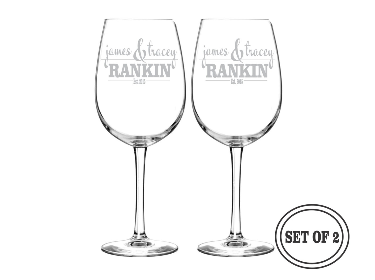 2 Etched Wine Glasses Personalized Wine Glasses Wedding T Etsy