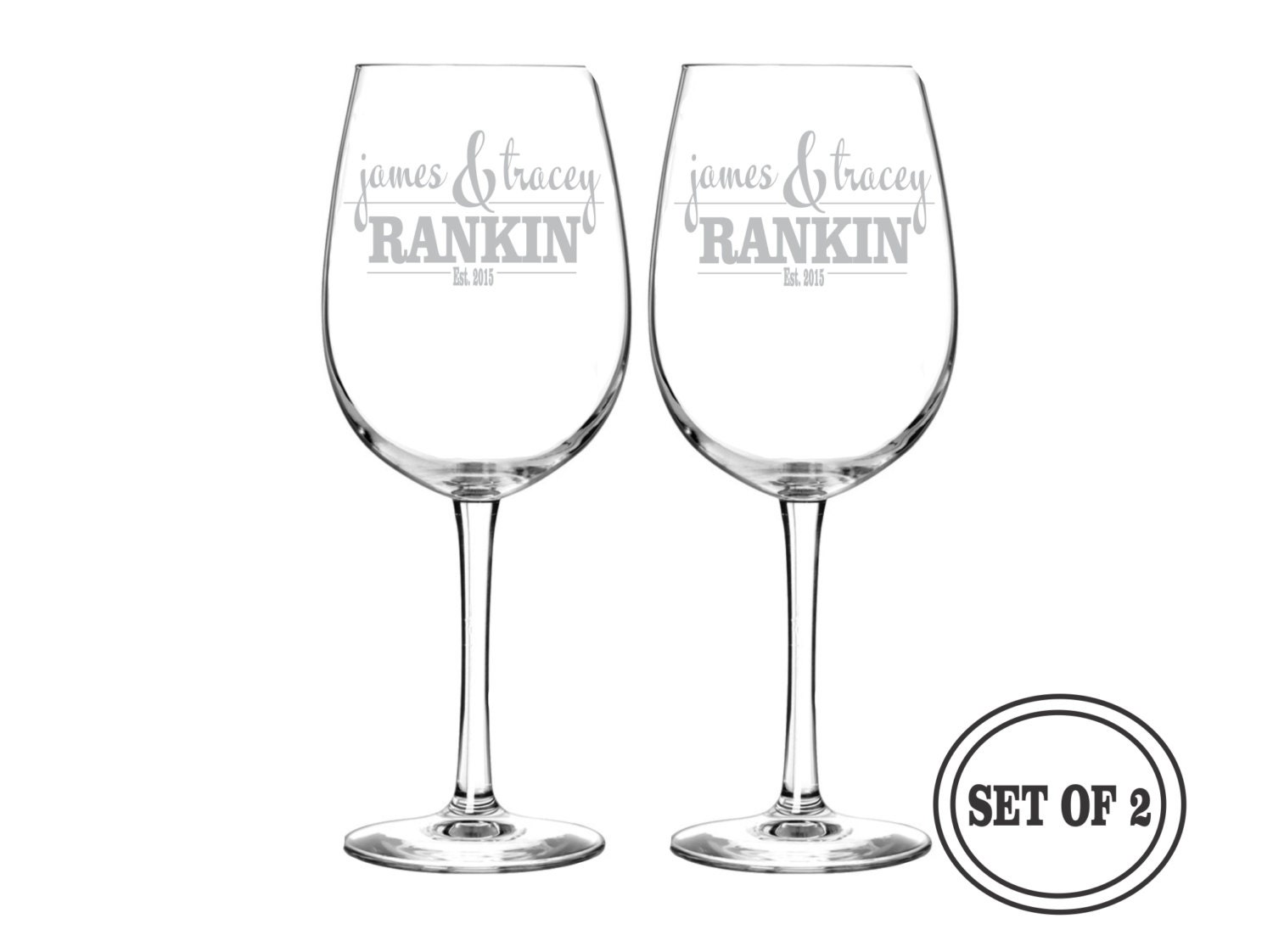 2 Etched Wine Glasses Personalized Wine Glasses Wedding T Etsy