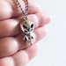 Alien Necklace Stainless Steel Ball Chain With Silver Aliens Charm, UFO ...