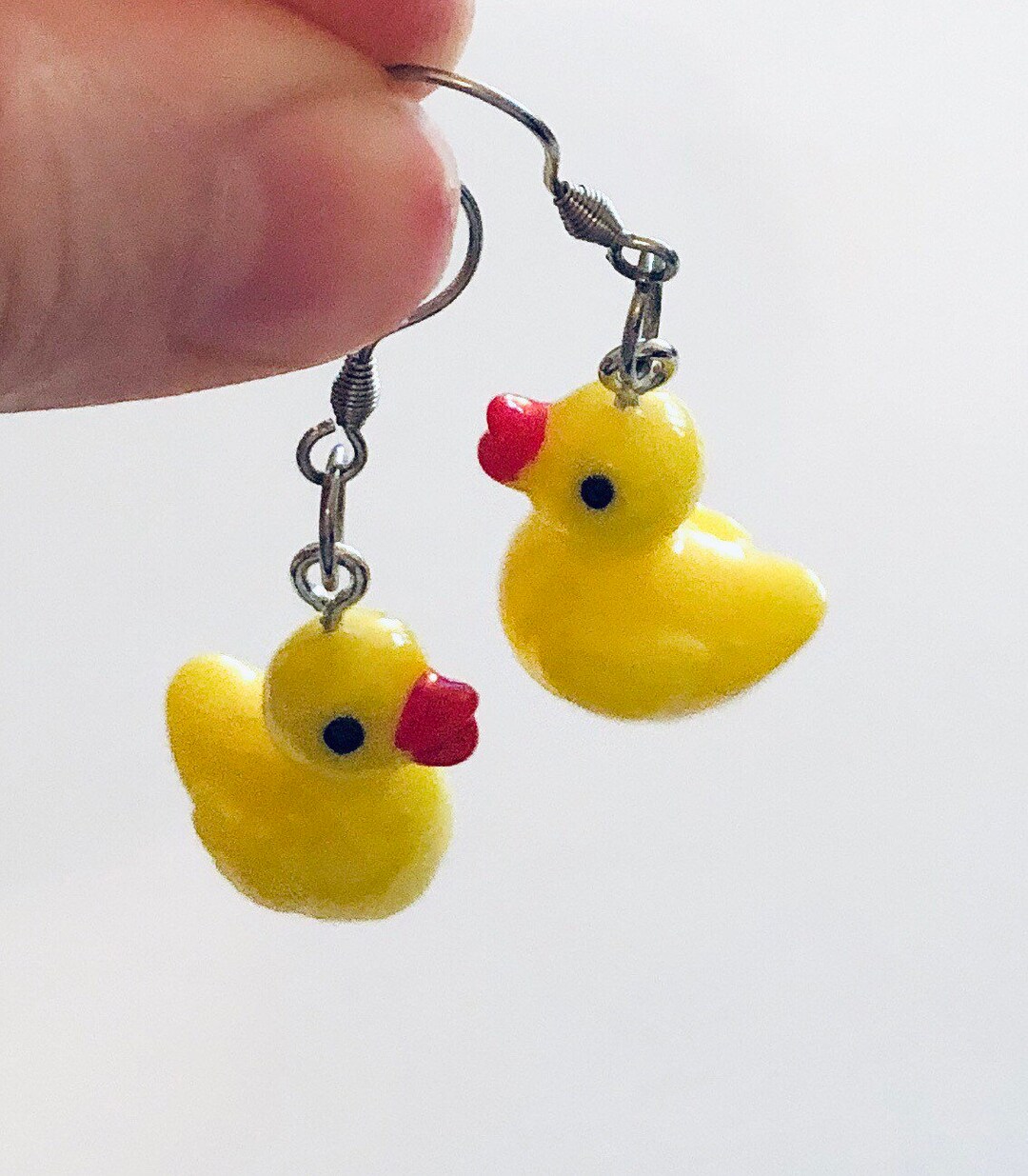 Rubber Duckie Earrings Drop Dangle Yellow Duck Earrings - Etsy Norway