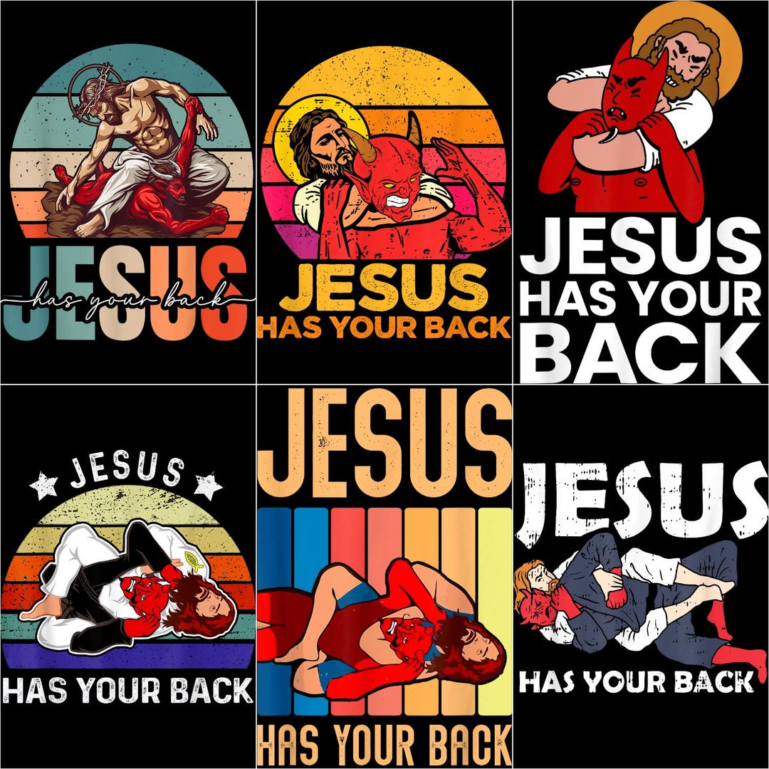 Jesus Has Your Back Png Christian Wrestling Sublimation Design Faith