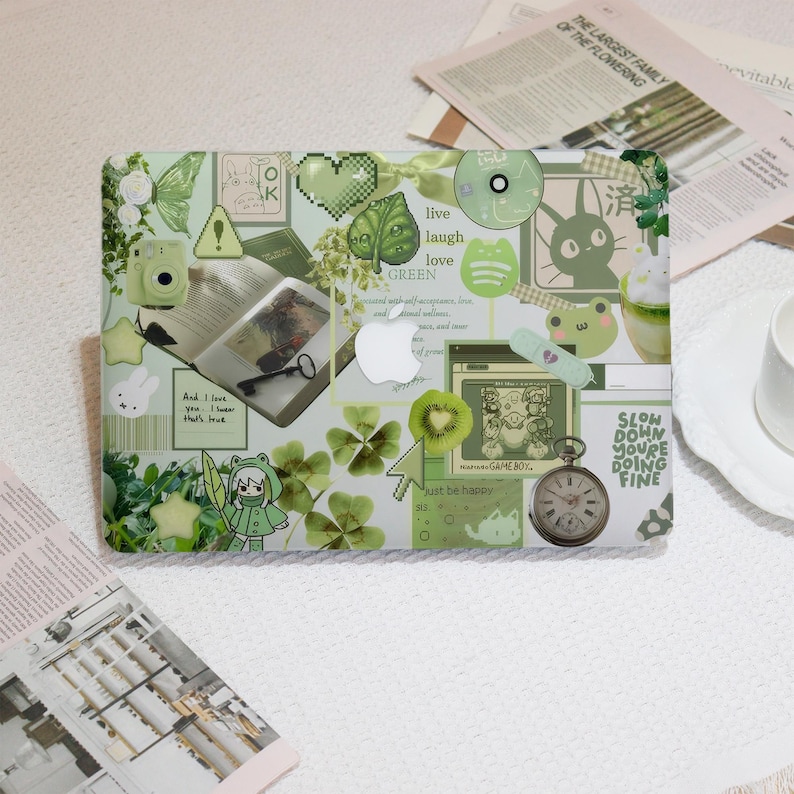 Green Scrapbook Custom MacBook Case 2024, MacBook Ret 15/13,air 15/13 ...