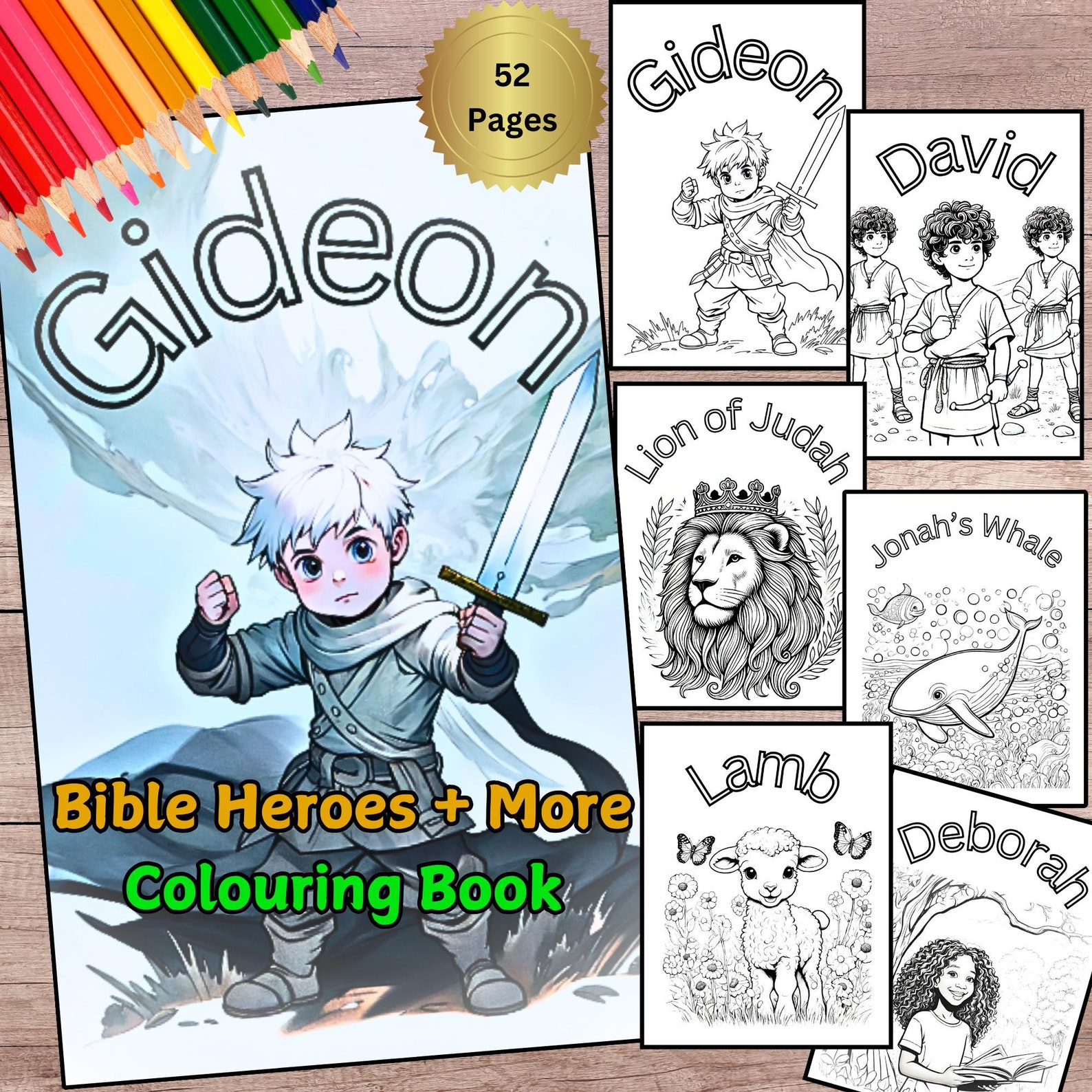 Bible Heroes Coloring Pages | Bible Coloring Book | Christian Printable ...
