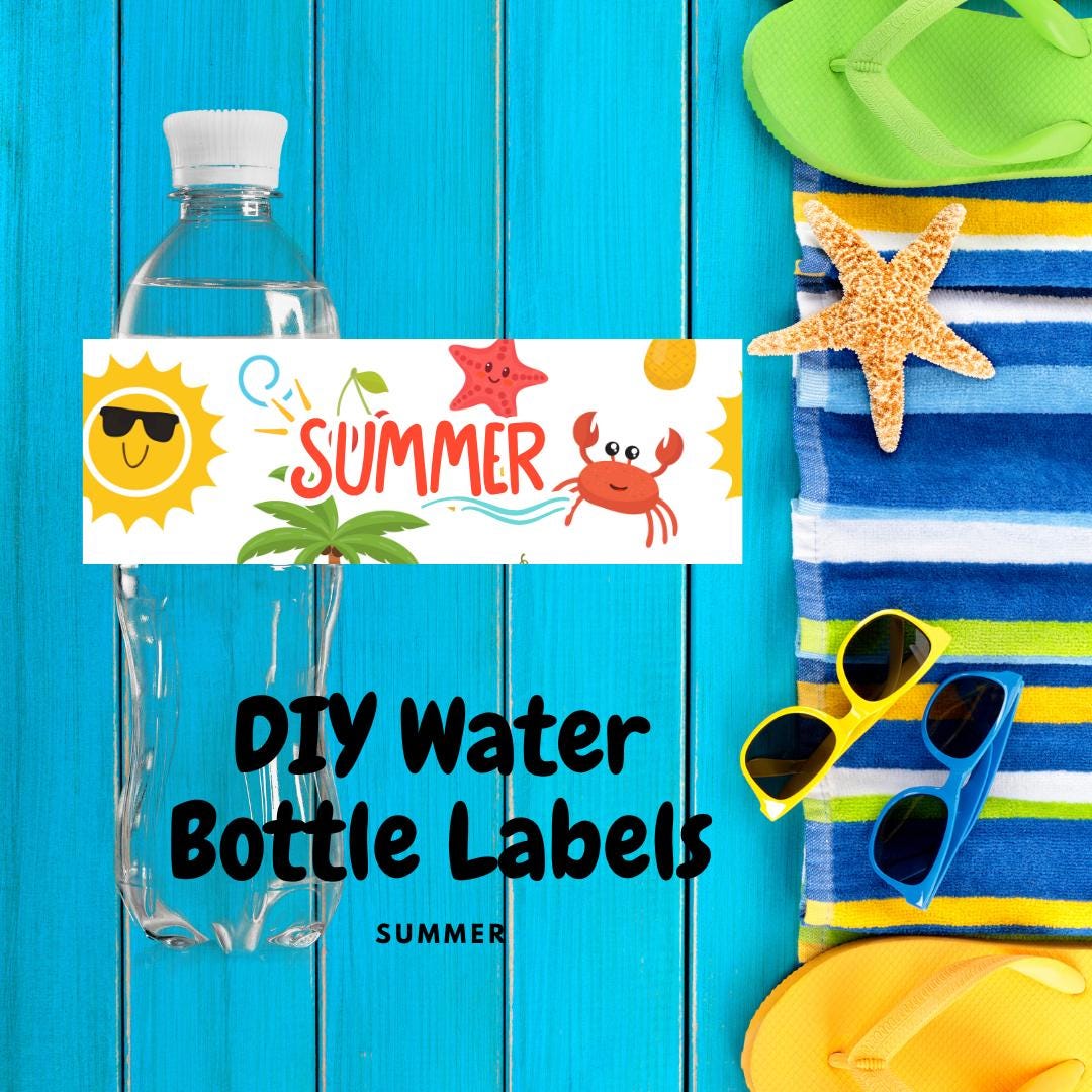 Vibrant Summer Water Bottle Labels – DIY Printable Party Decor ...