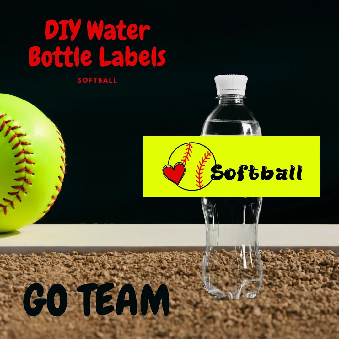 Softball Water Bottle Label | Printable Softball Team Gift | Girls ...