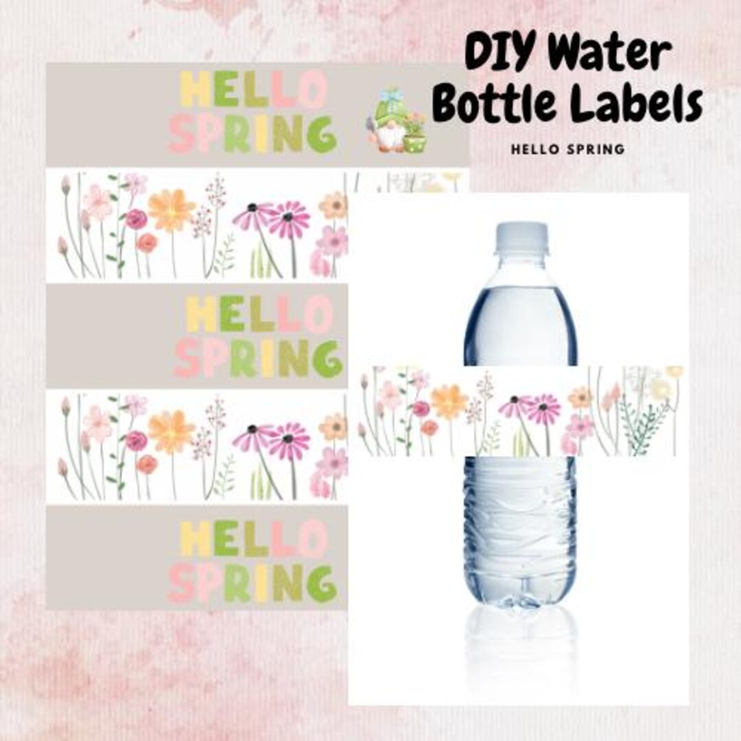 Chic Spring Water Bottle Labels for Your Festive Events - Etsy