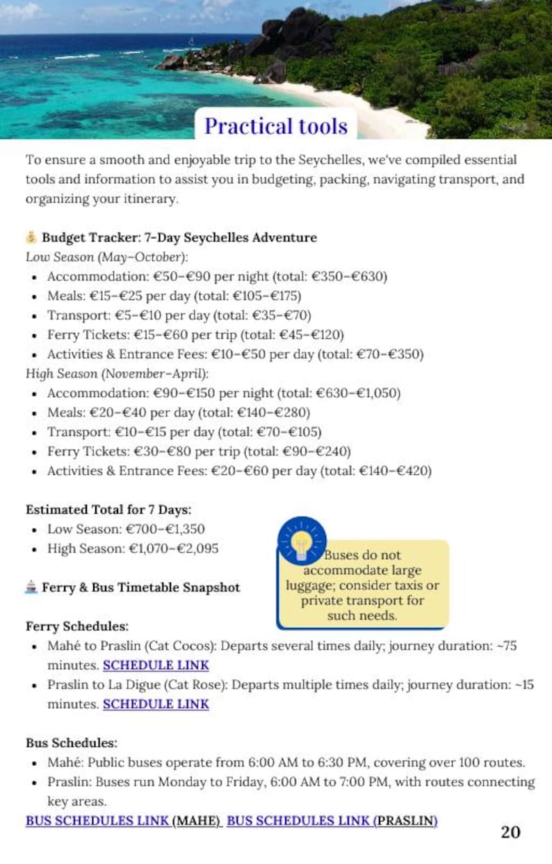 Seychelles Travel Guide | 7-day Affordable Itinerary | Digital PDF for ...