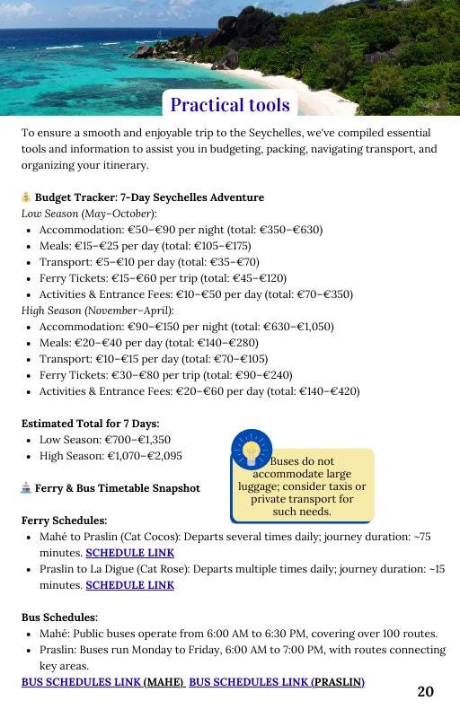 Seychelles Travel Guide | 7-day Affordable Itinerary | Digital PDF for ...