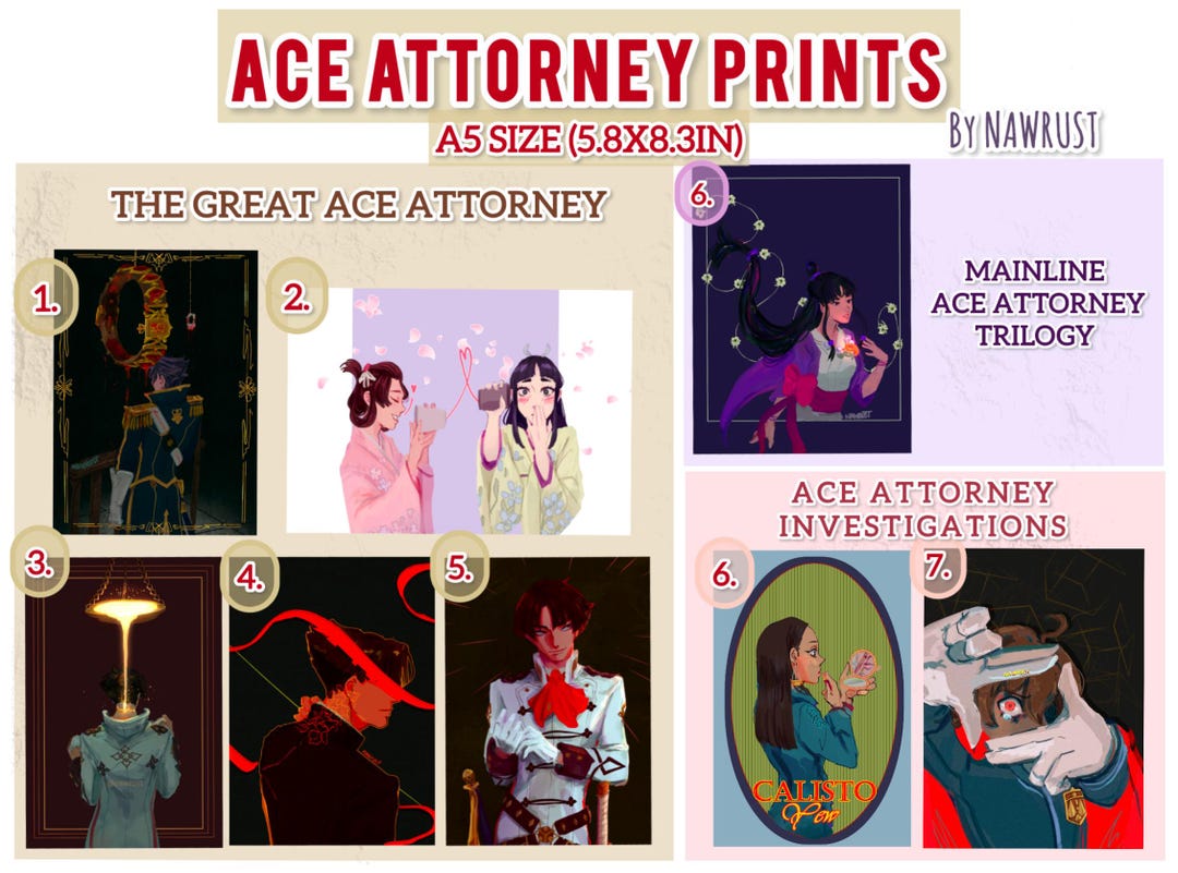 Ace Attorney A5 Prints - Etsy