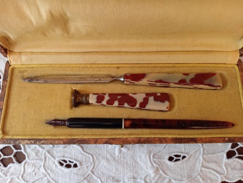 1930s Writing Set, Fountain Pen, Letter Opener and Wax Seal - Etsy