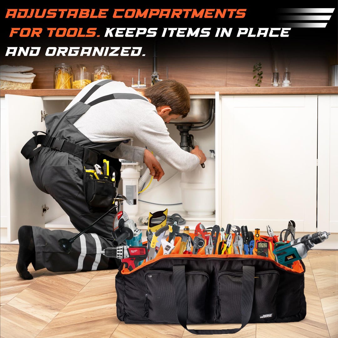 Plumber Tool Bag to Organize Compartment Multi-pocket Duffel Bag for ...