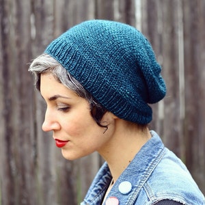 Linen Stitch Family Hat KNITTING PATTERN PDF Slouch Hat Unisex Adult ...