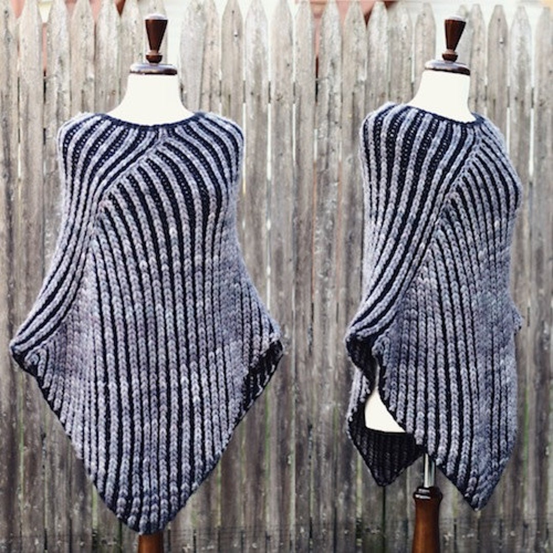 Bulky Brioche Poncho KNITTING PATTERN PDF Instant Download - Etsy