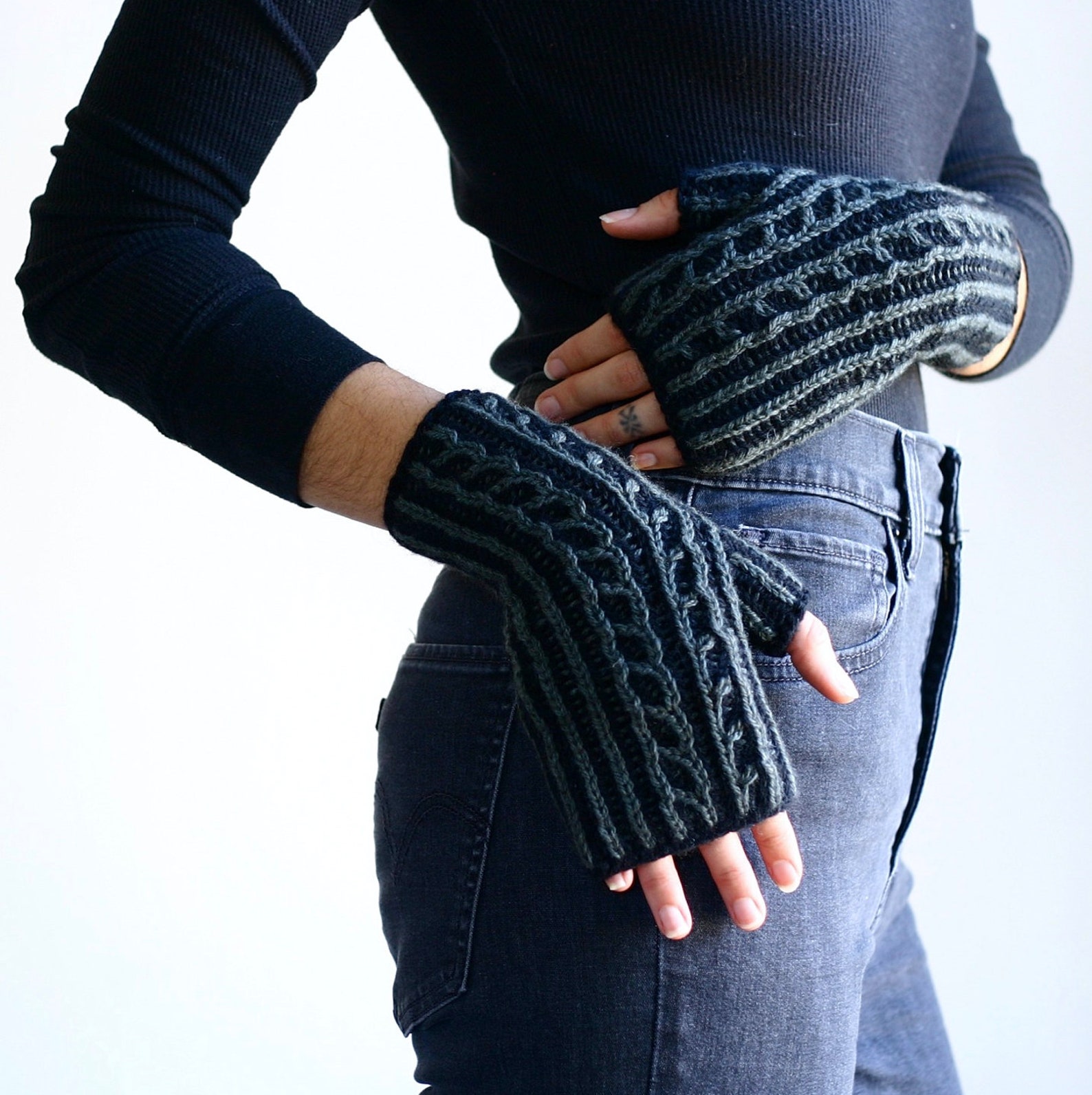 Baby Yak Mitts Fingerless Gloves Knitting Pattern PDF Instant Download ...