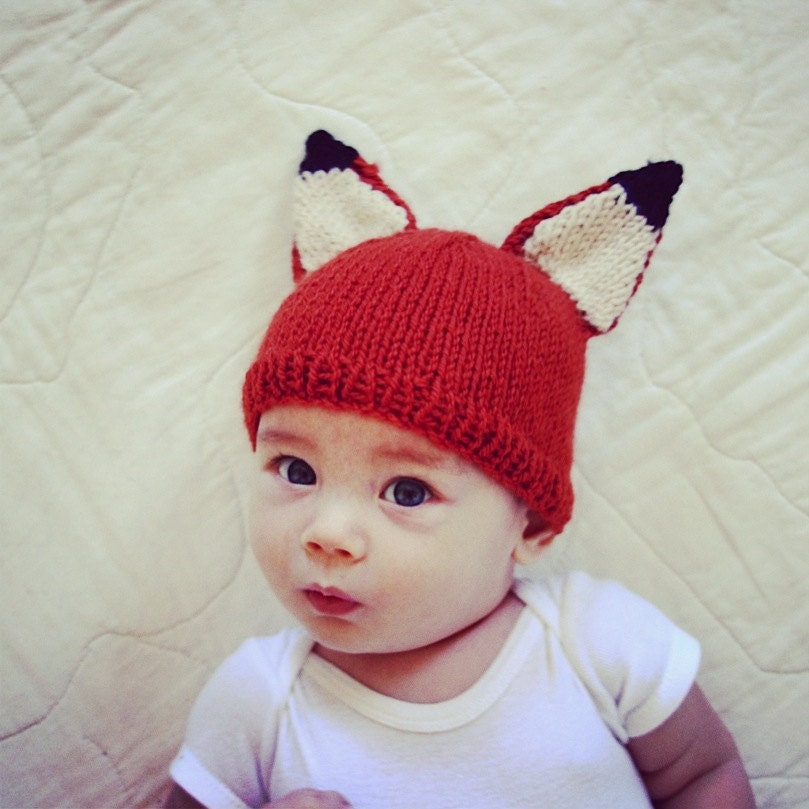 Knit Fox Hat Pattern Knitting PDF Instant Download Kids Baby Knit Hat ...