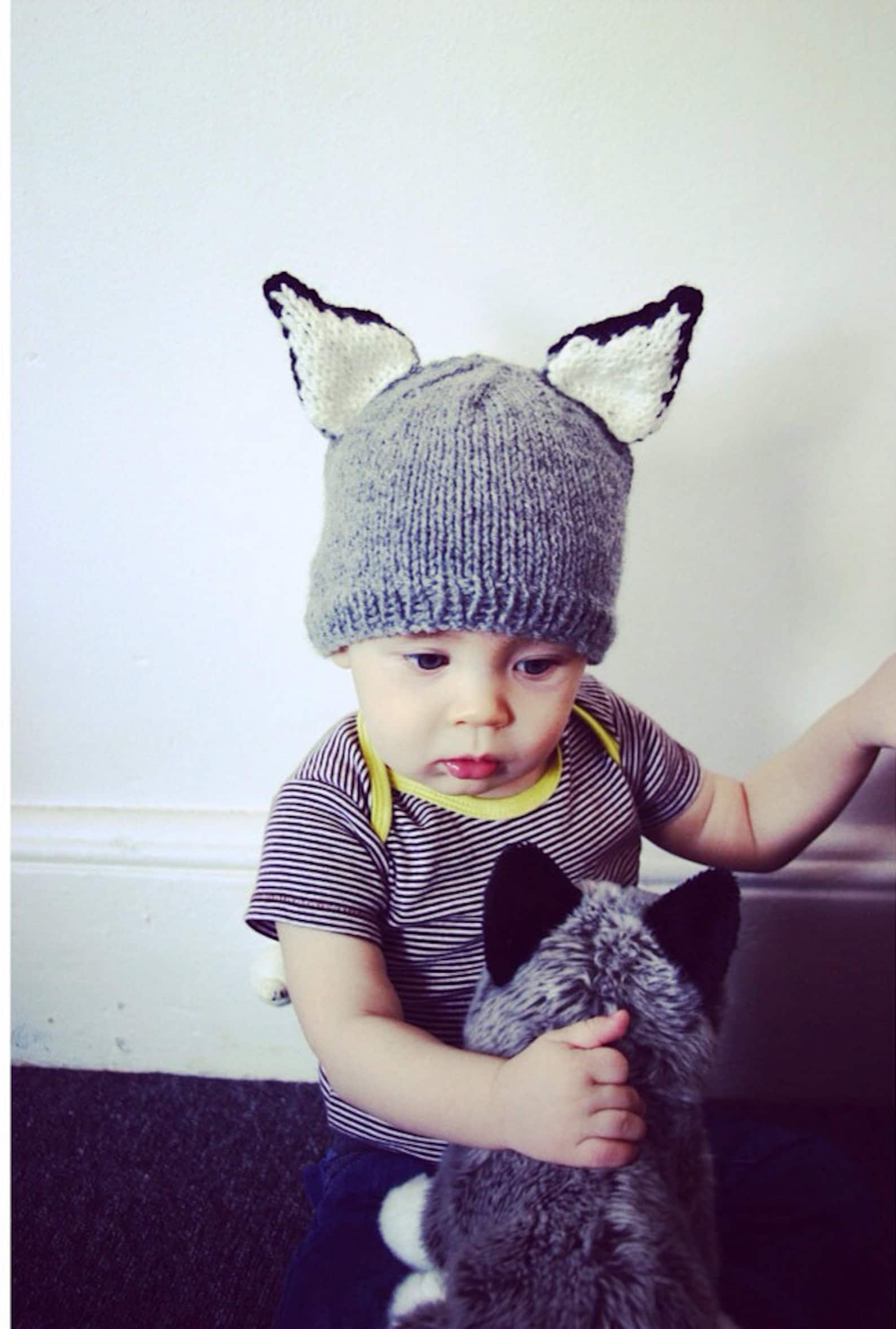 Baby Wolf Hat Knitting Pattern PDF Instant Download Kids Knit Hat - Etsy