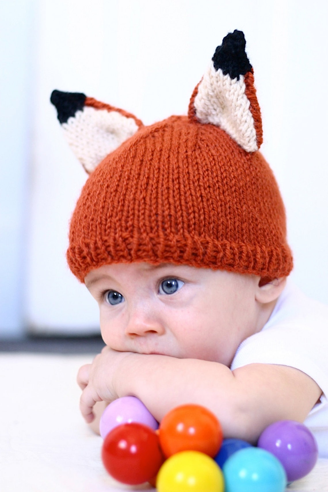 Knit Fox Hat Pattern Knitting PDF Instant Download Kids Baby - Etsy