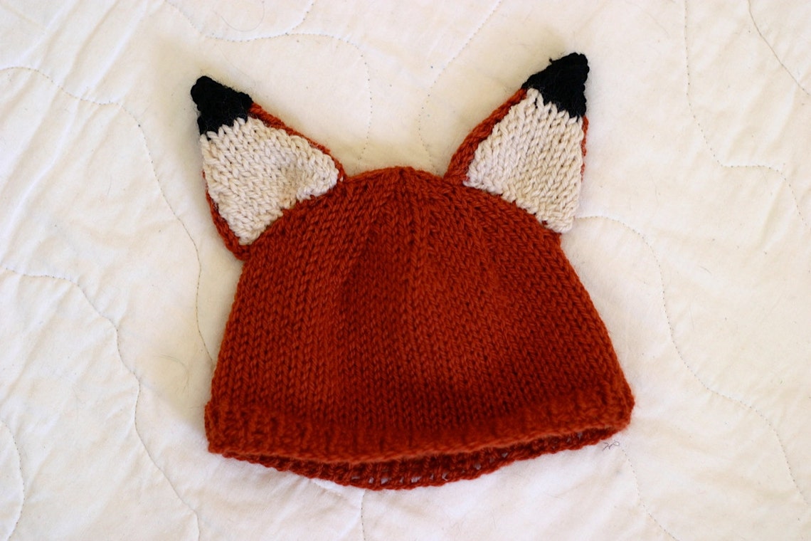 Knit Fox Hat Pattern Knitting PDF Instant Download Kids Baby Knit Hat ...