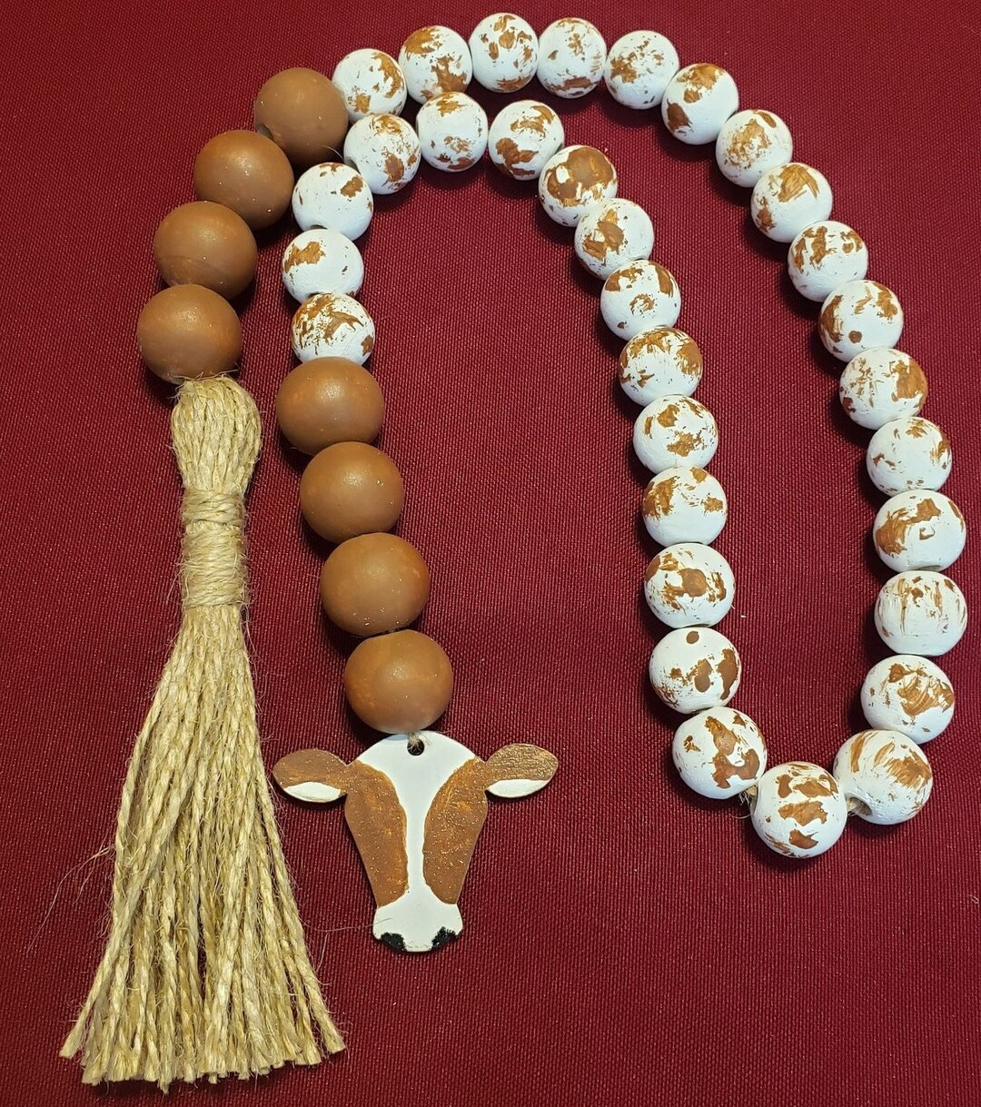 Cow Themed Farmhouse Beads for Home Decor Accent Jersey Brown Cows - Etsy