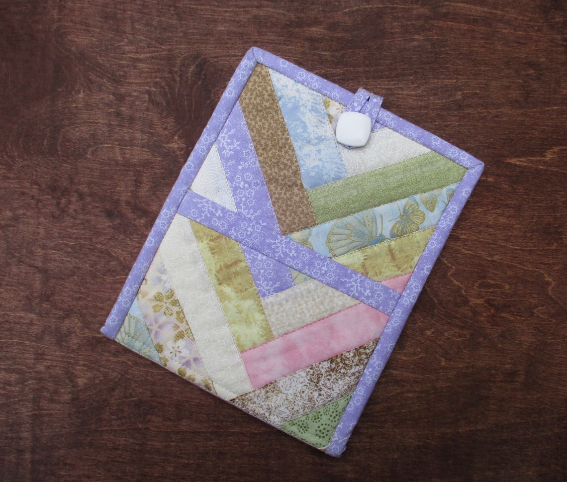 Quilted Fabric Case for Small Electronic Device "pastel Selvedges" 6 ...