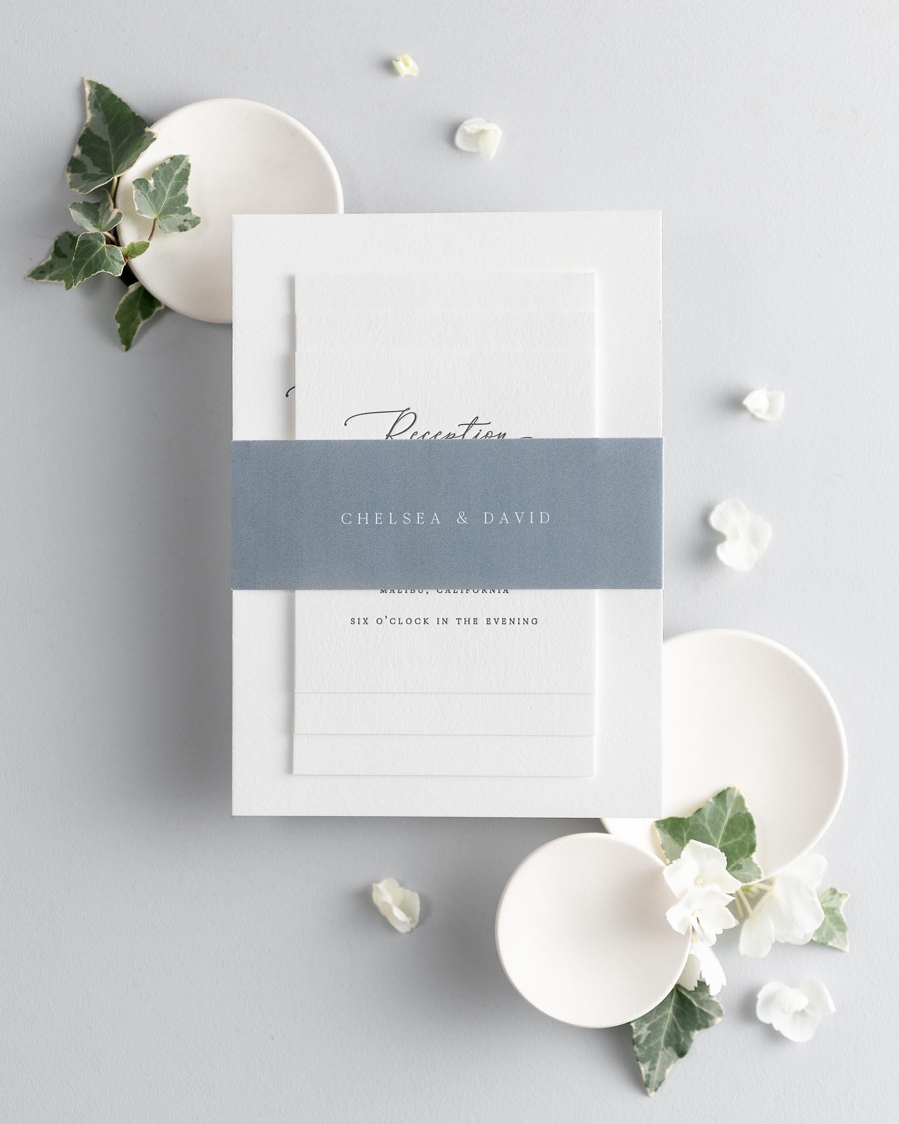 Chelsea Letterpress Wedding Invitation Sample: Script, Classic, Formal ...