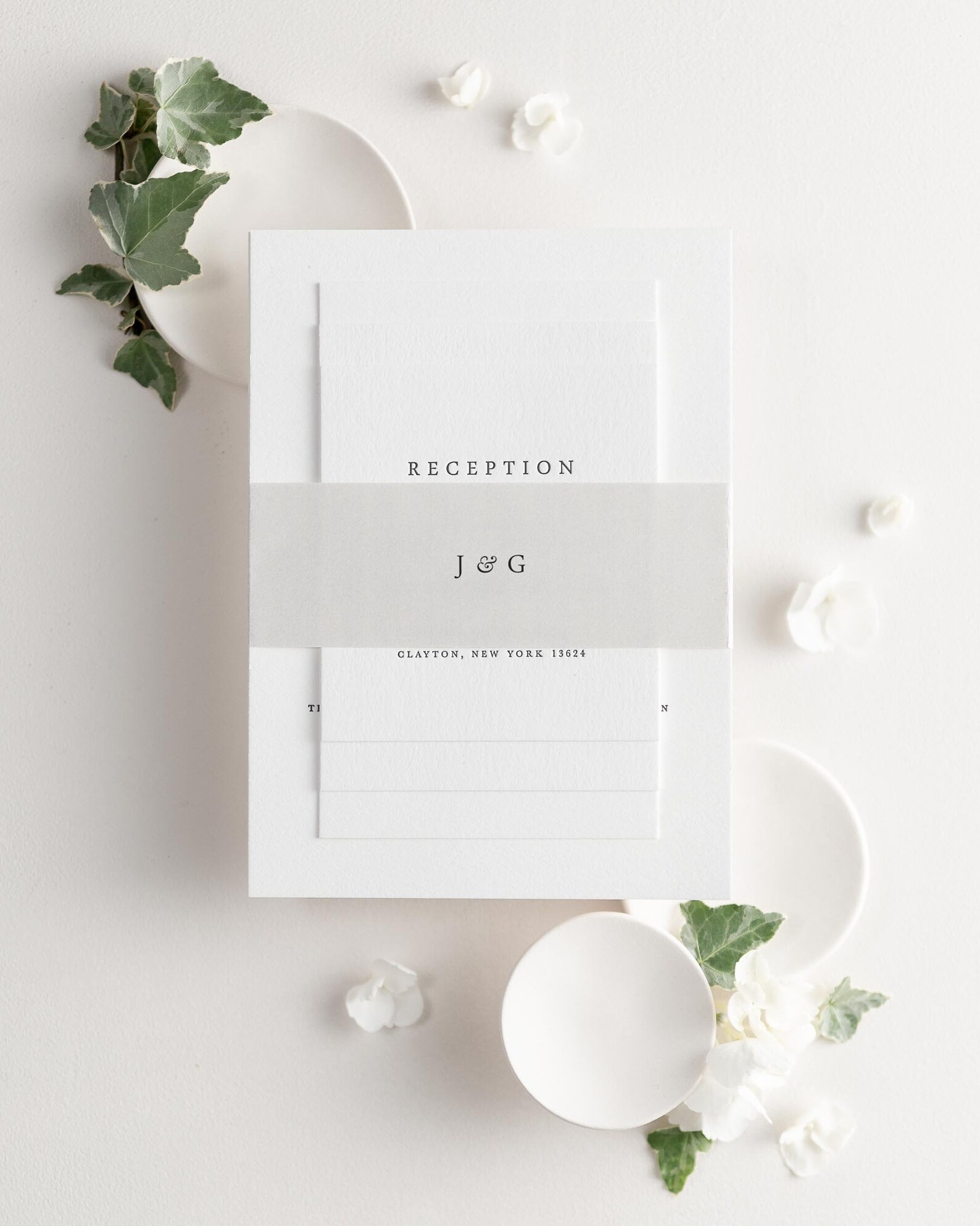 Jessica Letterpress Wedding Invitations: Classic Monogram Design - Etsy