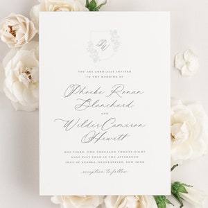 Phoebe Wedding Invitation Deposit Script Invite, Calligraphy ...