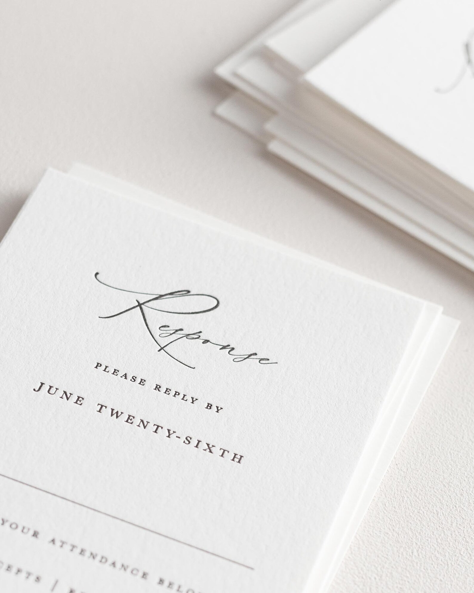 Zoey Letterpress Wedding Invitations: Classic Script, Large Names - Etsy