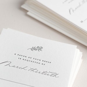Phoebe Letterpress Wedding Invitations - Deposit - Script Invite ...
