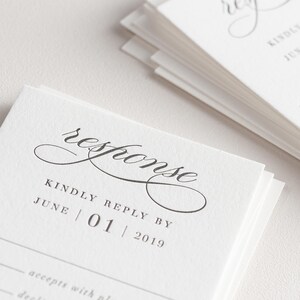 Haley Letterpress Wedding Invitations - Sample - Custom Styling, Script ...