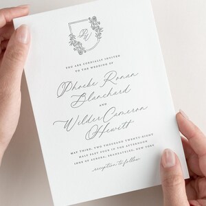 Phoebe Letterpress Wedding Invitations - Deposit - Script Invite ...