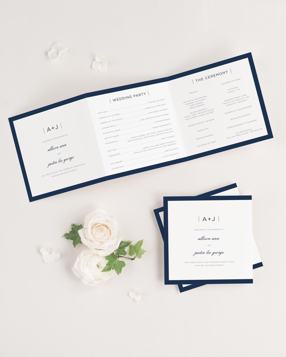Sophisticated Modern Wedding Programs - Deposit - Ceremony Program ...