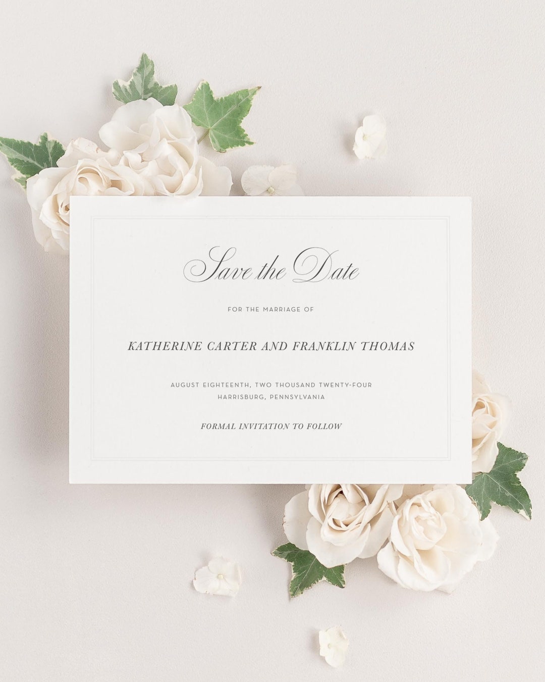 Elegant Script Save the Date Cards: Classic Wedding Stationery - Etsy