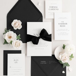 Black and White Wedding Invitations | Clean, Modern | Custom Printed ...