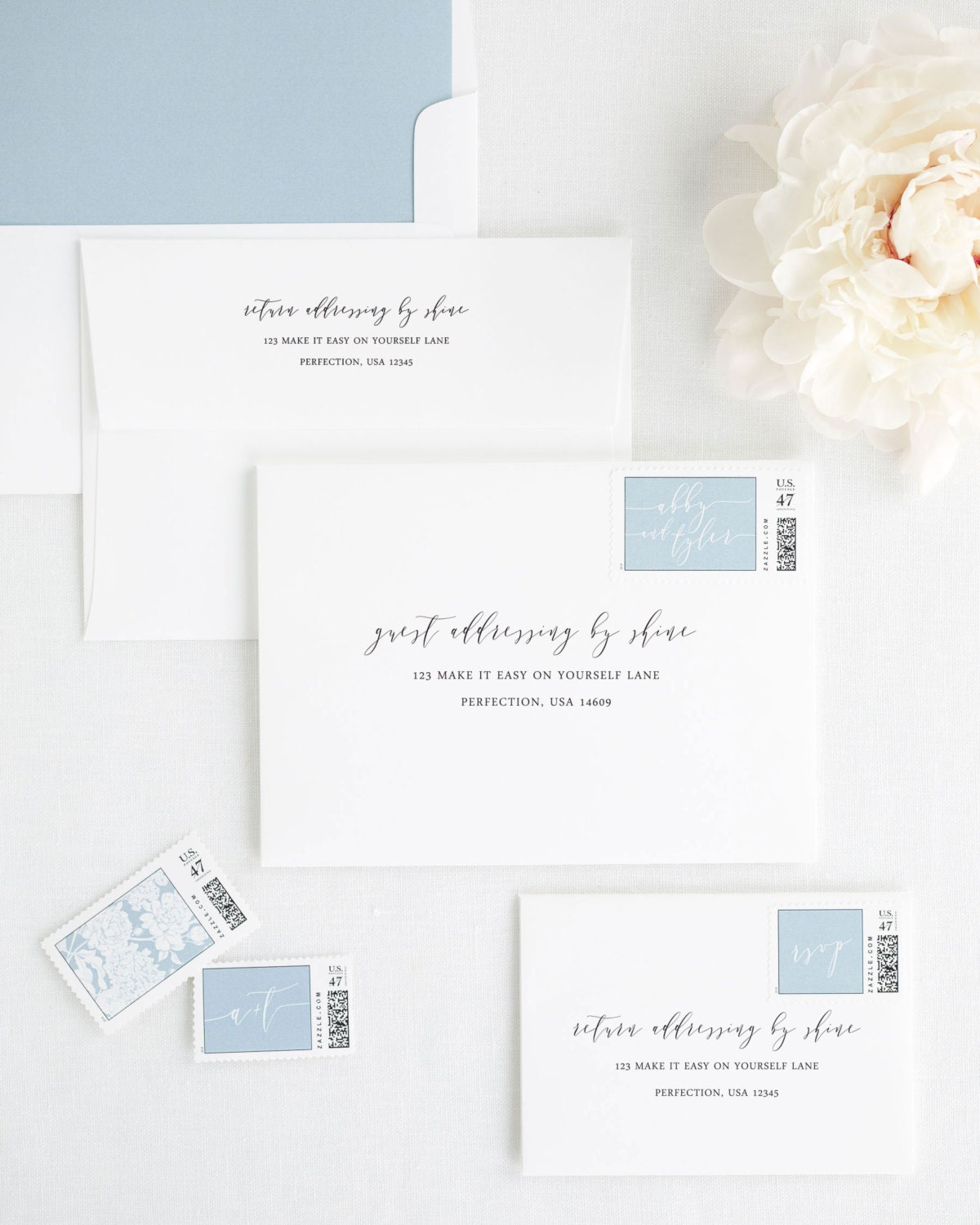 Romantic Calligraphy Wedding Invitations Sample - Etsy