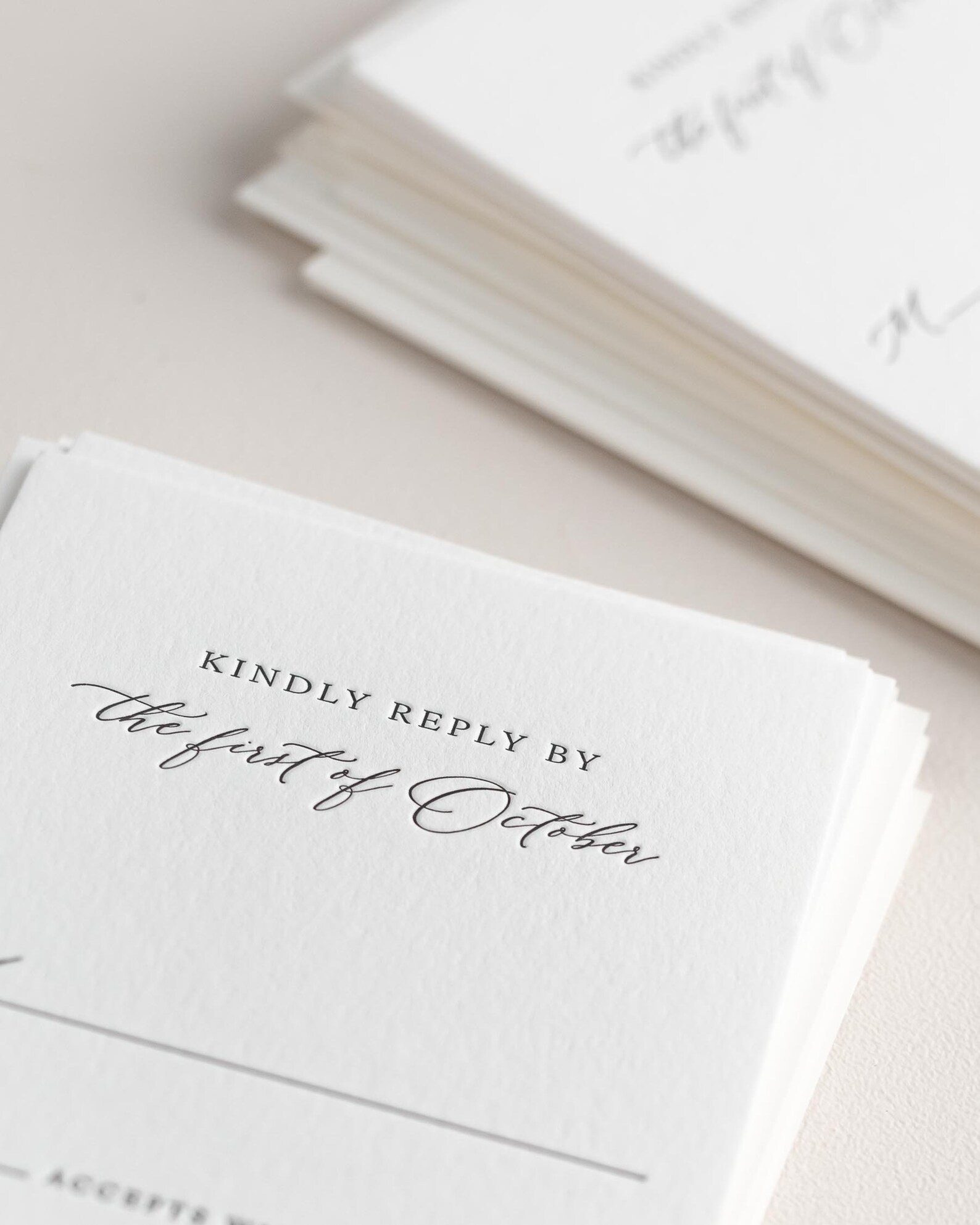 Lily Letterpress Wedding Invitations: Script Calligraphy, Ribbon Detail ...