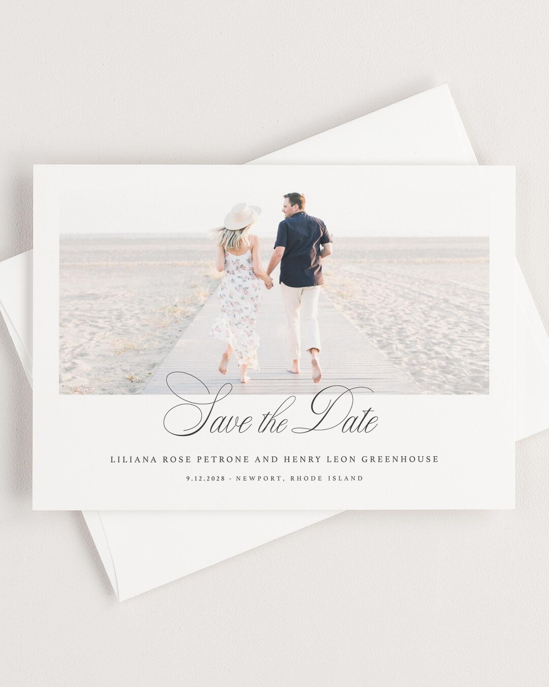 Liliana Calligraphy Photo Save the Date Cards - Etsy