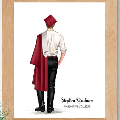 Male Graduation Print Custom Grad Gift for Son Graduation - Etsy