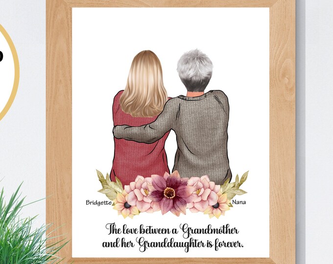 Personalized Grandma Print-custom Grandma and Granddaughter-grandma ...