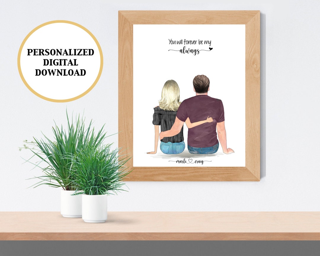 Personalized Couples Print, Custom Anniversary Print, Engagement Gift ...