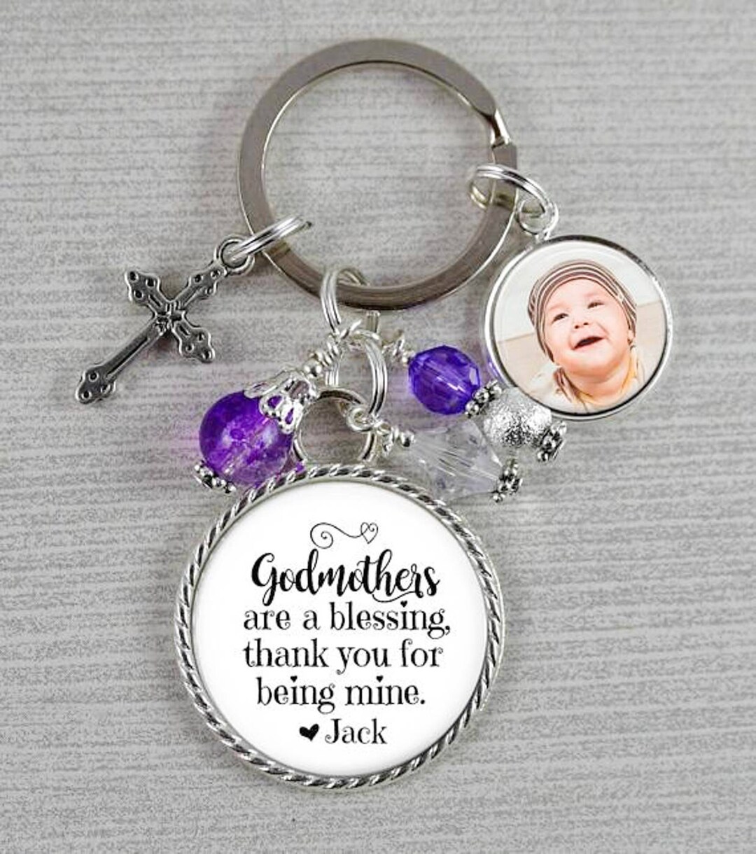 Godmother Keychain, Photo Keychain for the Godmother, Godparent Gift - Etsy