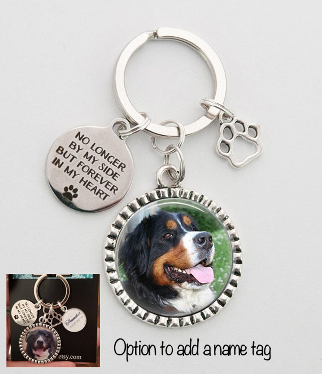 Pet Memorial Keychain, Pet Loss, Custom Photo, Personalized Photo Gift ...