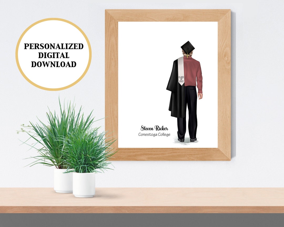 Custom Graduation Print, Male Graduation Portrait, Male Graduate ...
