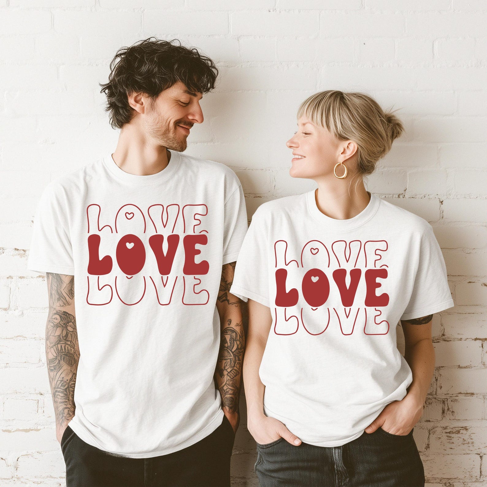 Custom Valentine’s Day Love Couple Shirt Set, Love Matching Sweatshirts ...
