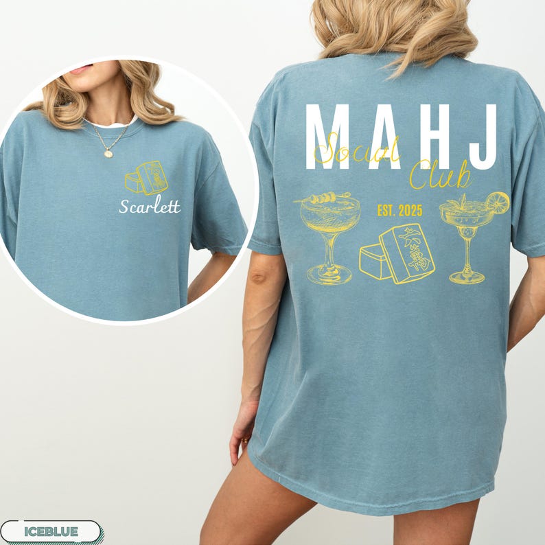 Comfort Colors®custom Mahjong Social Club Shirt for Mahjong Lover T ...