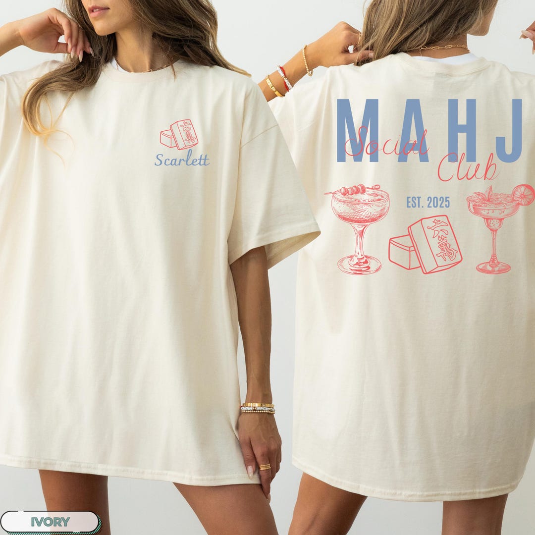 Comfort Colors®custom Mahjong Social Club Shirt for Mahjong Lover T ...