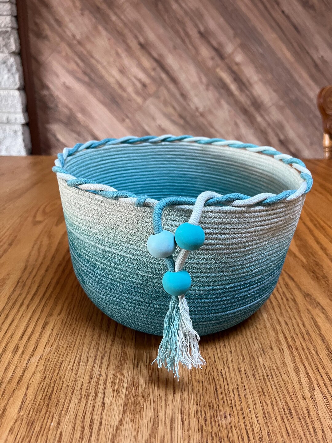 Teal Clothesline Basket With Ombre Effect 9 X 6 Inches - Etsy