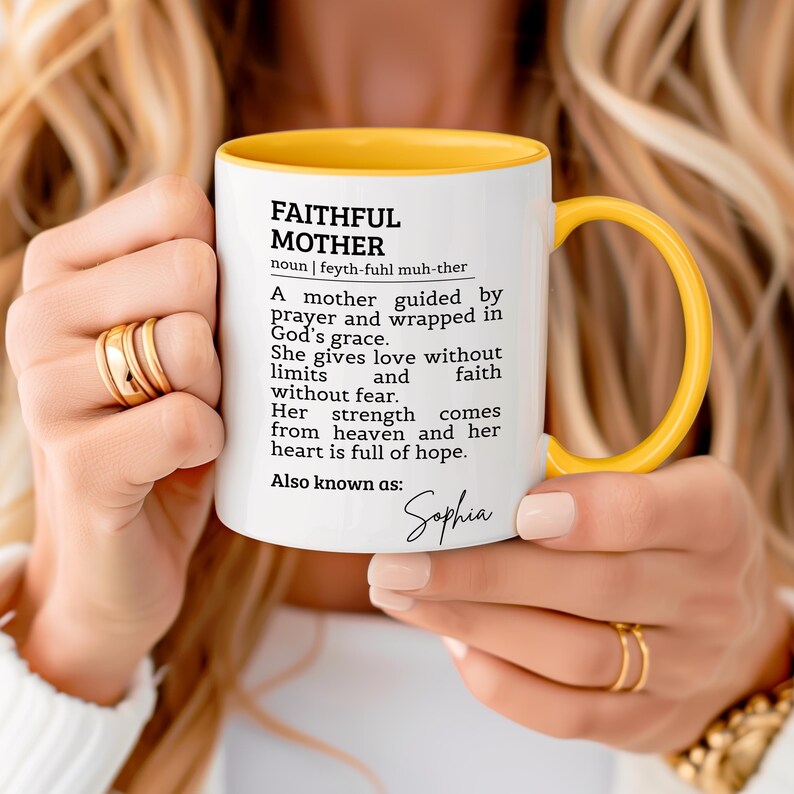 Faithful Mother Mug, Christian Gift, Personalized Mom Coffee Cup - Etsy