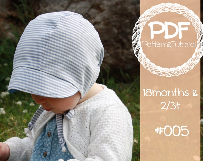 Short Brimmed Toddler Bonnet // Reversible Baby Bonnet Sewing Pattern ...