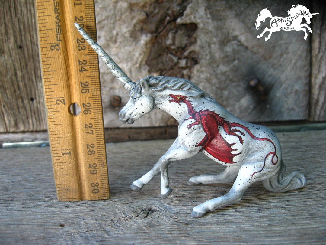 Breyer Stablemate Dragon Mural Unicorn, SMALL 3 Inch Custom Reining ...
